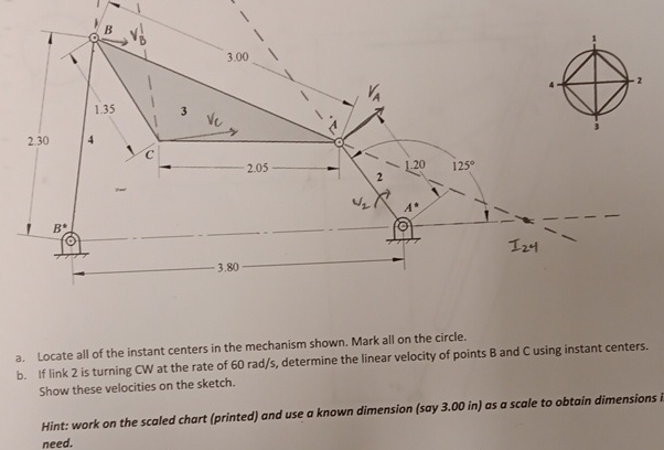 a. ﻿Locate all of the instant centers in the | Chegg.com