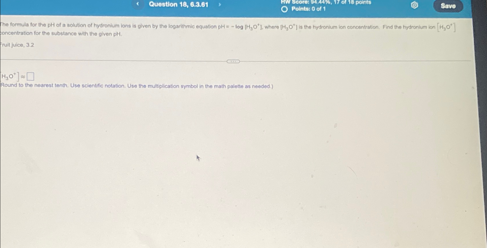 Solved Question 18, 6.3.61HW Scores 94.44%,17 ﻿of 18 | Chegg.com
