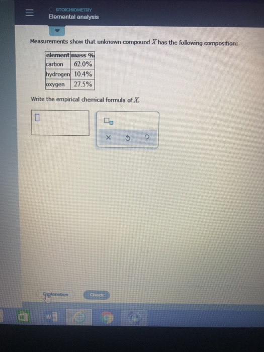 Solved C STOICHIOMETRY Elemental analysis Measurements show | Chegg.com