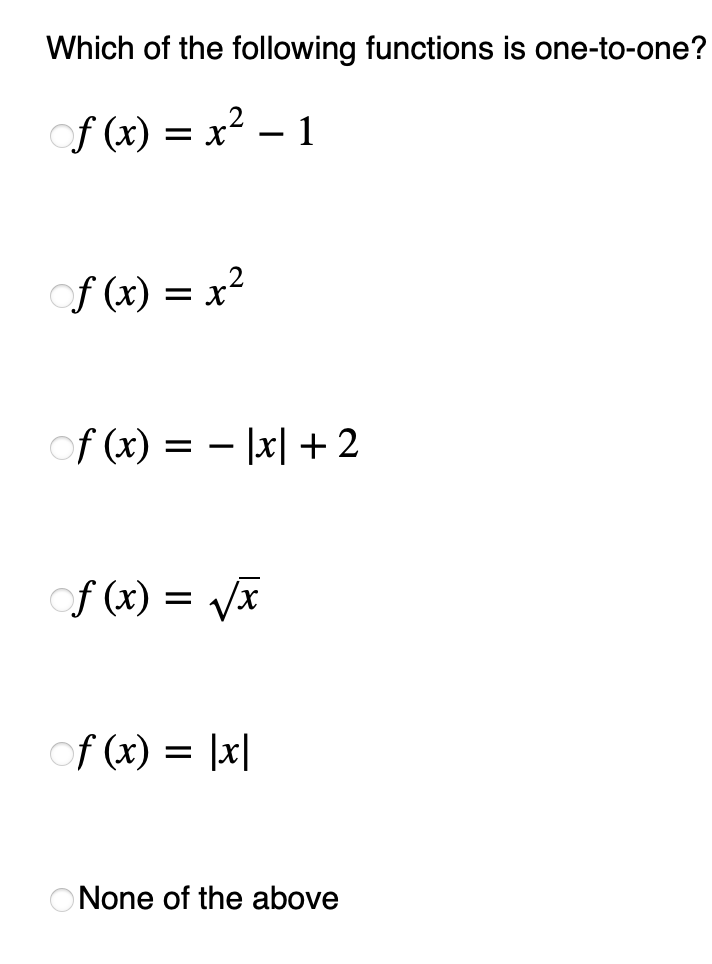 Solved Which of the following functions is | Chegg.com