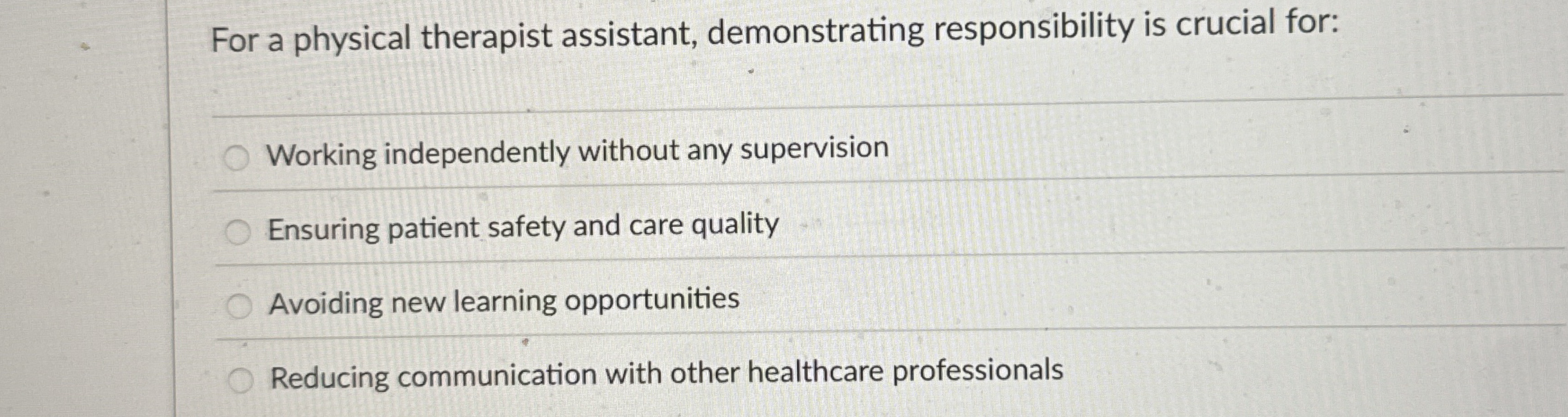 Solved For a physical therapist assistant, demonstrating | Chegg.com