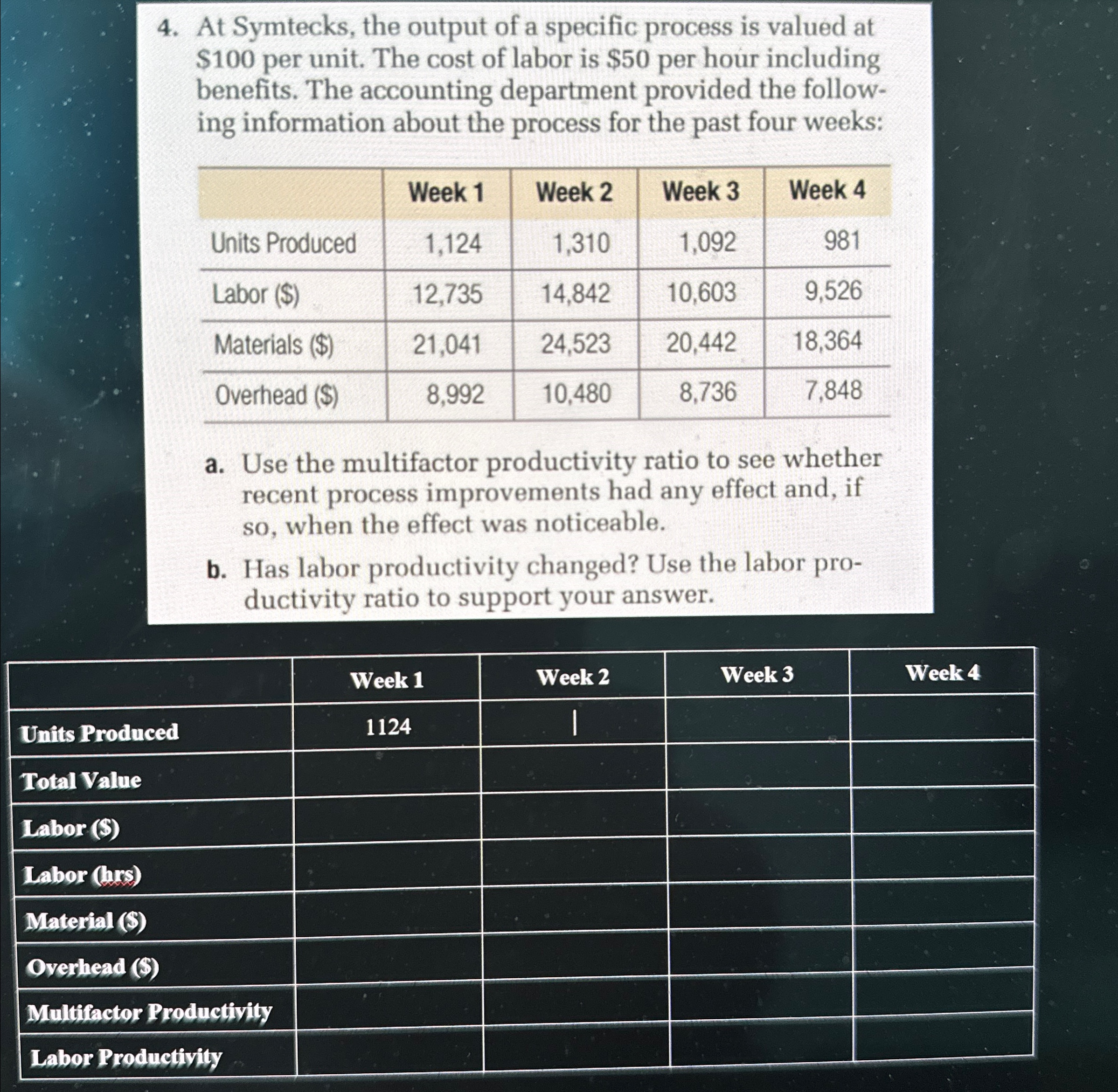 Solved At Symtecks, the output of a specific process is | Chegg.com