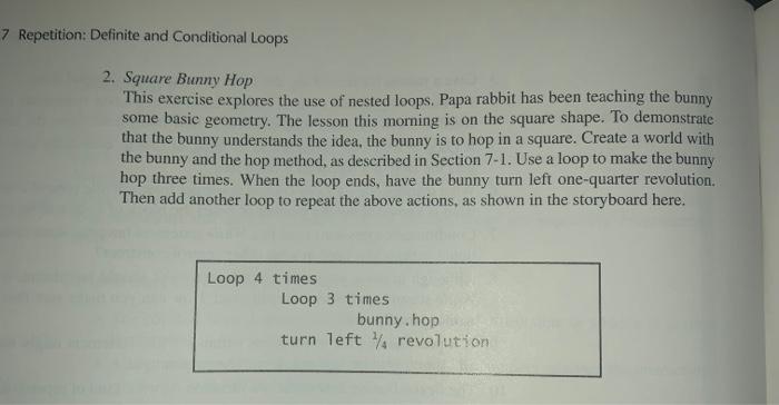 Solved 2. Square Bunny Hop This exercise explores the use of | Chegg.com