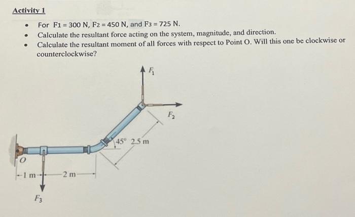 Solved - For F1=300 N, F2=450 N, and F3=725 N. - Calculate | Chegg.com
