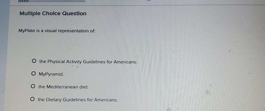 Solved Multiple Cholce QuestlonMyPlate is a visual | Chegg.com