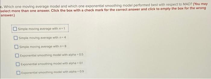 Solved Problem 12-4 (Algo) Using the ice cream sales data | Chegg.com