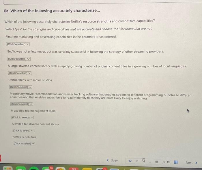 Solved 6a. Which of the following accurately characterize... | Chegg.com