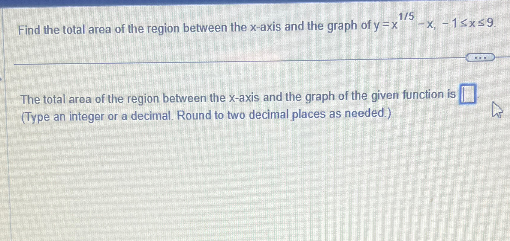 Solved Find the total area of the region between the x-axis | Chegg.com