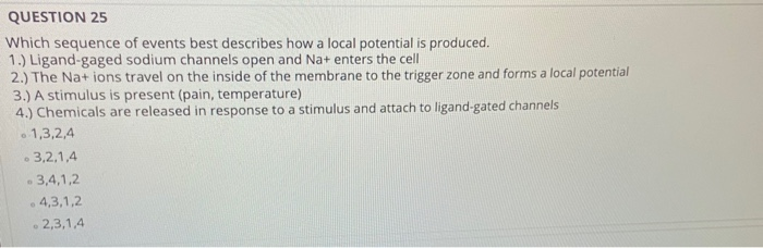 Solved QUESTION 25 Which sequence of events best describes | Chegg.com
