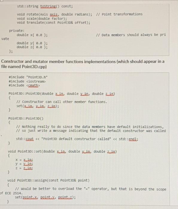 Solved Class declaration example (which should appear in a | Chegg.com