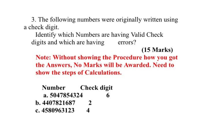 Solved 3. The following numbers were originally written | Chegg.com