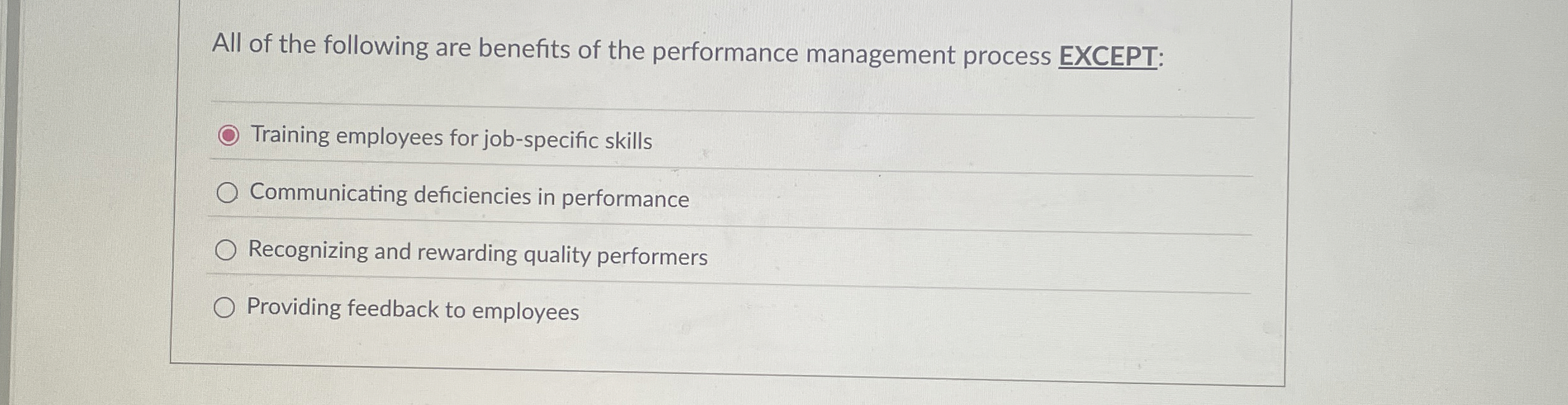 Solved All of the following are benefits of the performance | Chegg.com