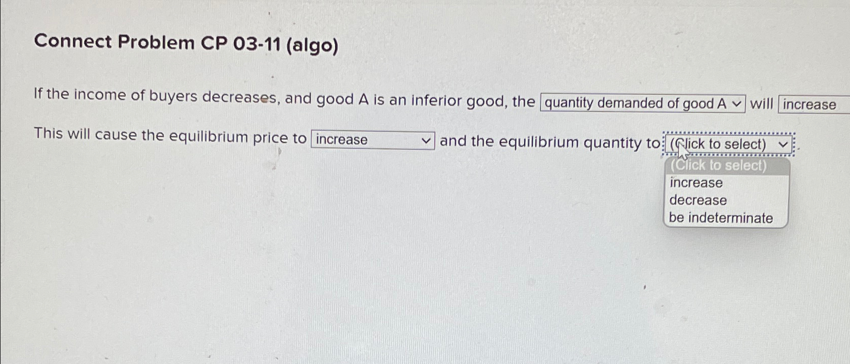Solved Connect Problem CP 03-11 (algo)If the income of | Chegg.com