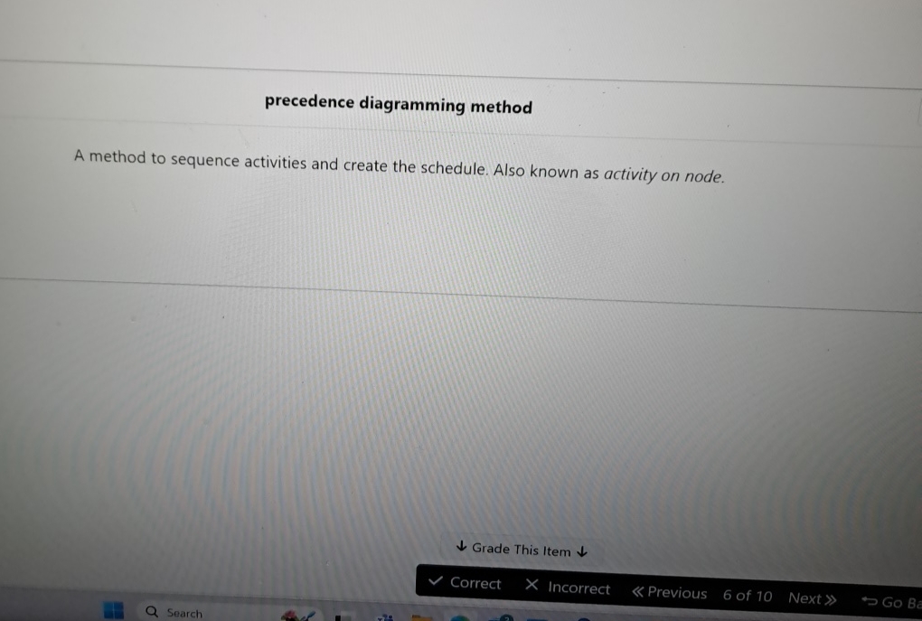 Solved precedence diagramming methodA method to sequence | Chegg.com
