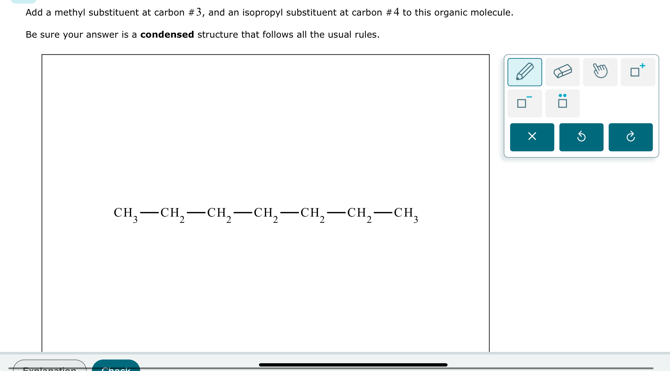 Solved Add a methyl substituent at carbon \#3, ﻿and an | Chegg.com