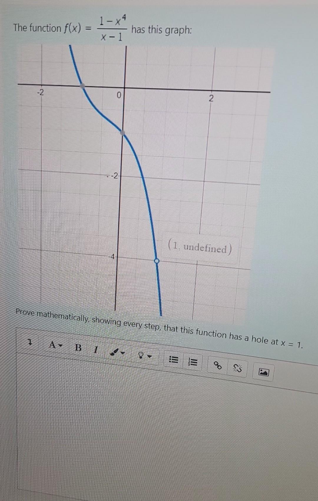 Solved f(x)=x−11−x4 has this graph: natically, showing every | Chegg.com
