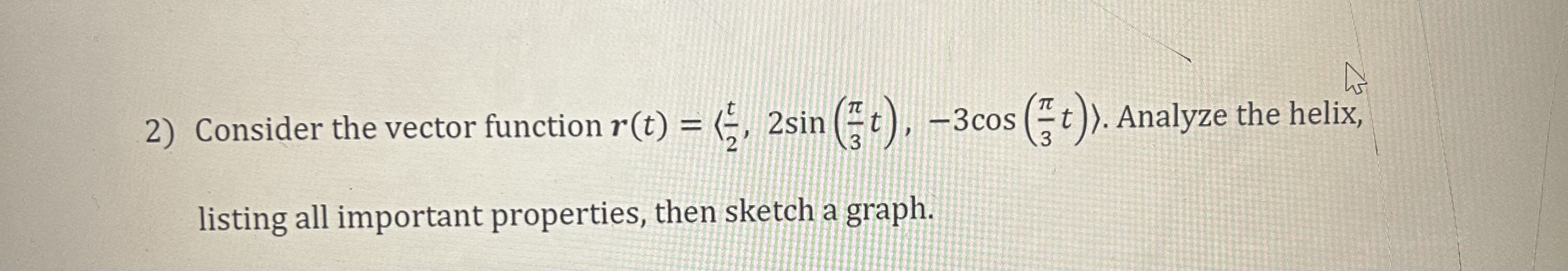 Solved Consider the vector function | Chegg.com
