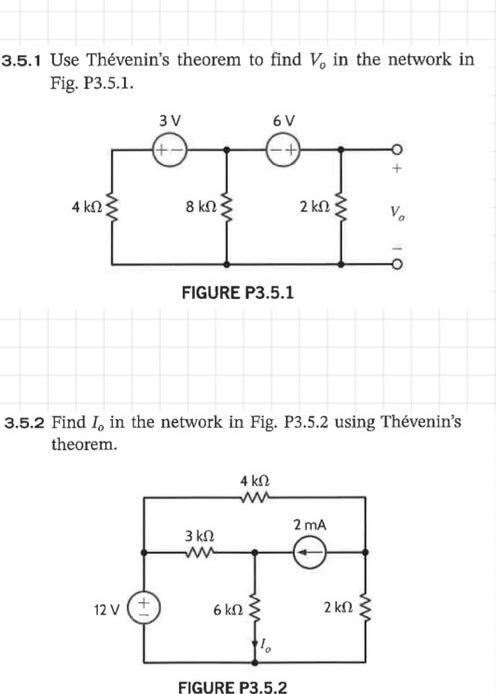 Solved 3.5.1 Use Thévenin's theorem to find Vo in the | Chegg.com