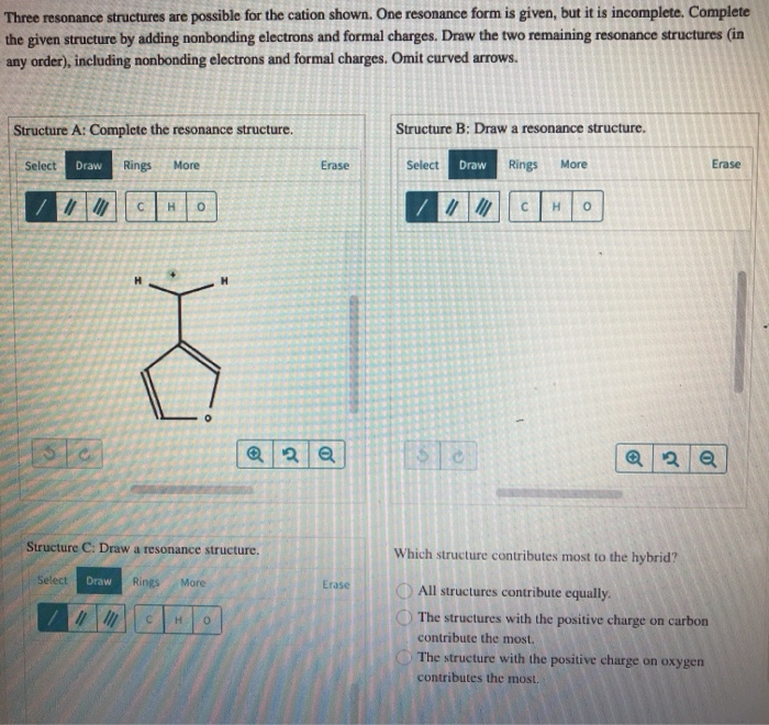 Solved Three resonance structures are possible for the | Chegg.com