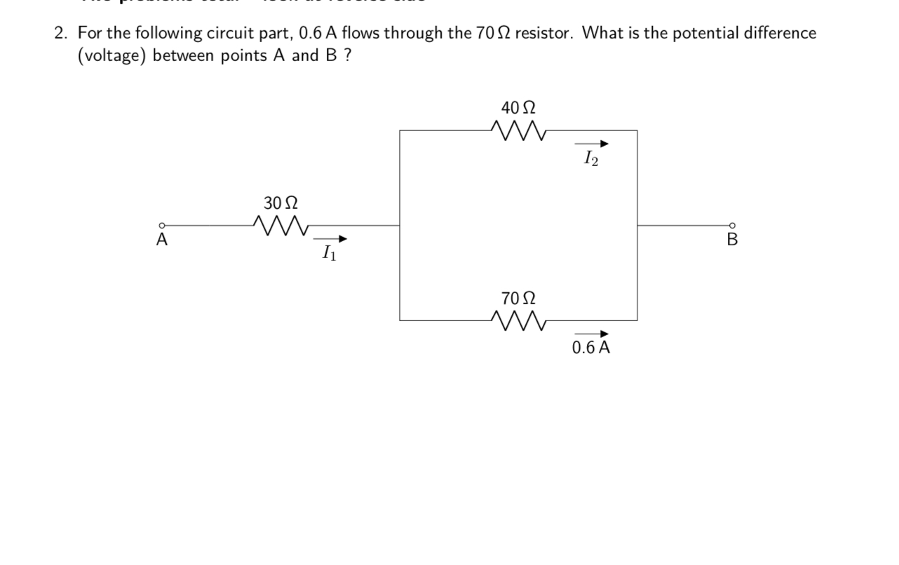 Solved For the following circuit part, 0.6A flows through | Chegg.com