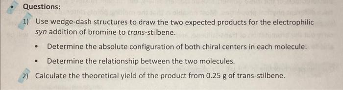 Solved 1) Use wedge-dash structures to draw the two expected | Chegg.com