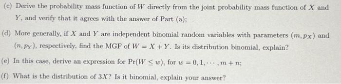 Solved 1. Let X and Y be independent binomial random | Chegg.com
