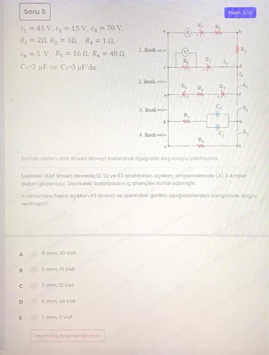 ε1=45 V,ε2=15 V,ε3=70 VR1=2Ω,R2=3Ω,R4=1Ωε4=5 | Chegg.com