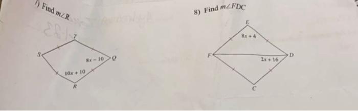Solved 8) Find m∠FDC | Chegg.com
