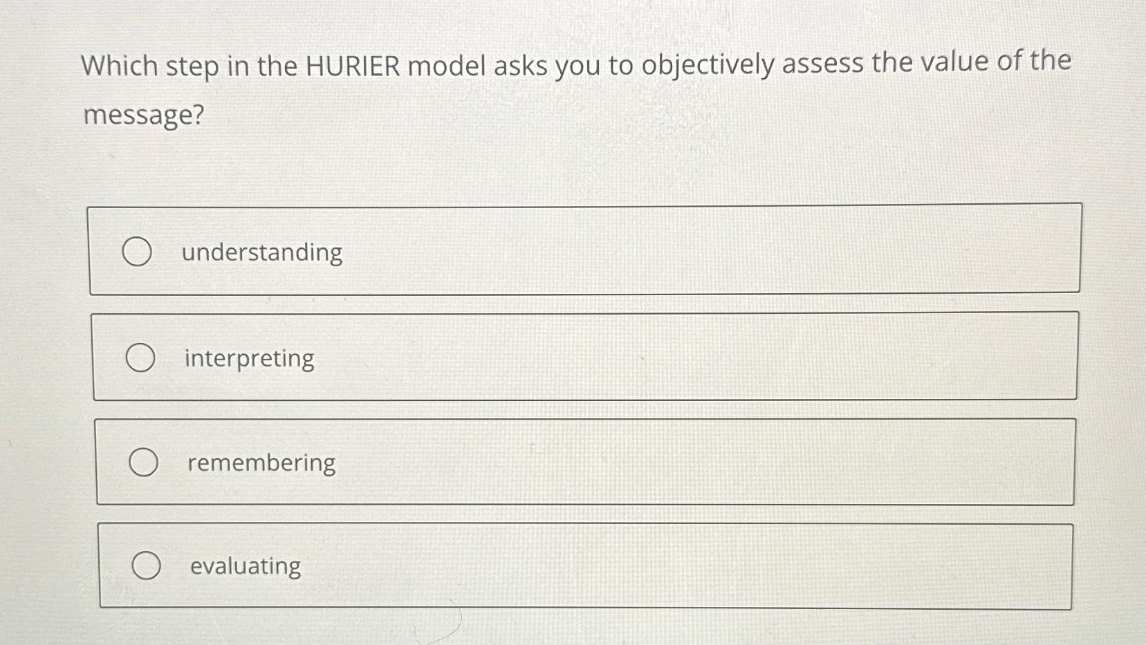 Solved Which step in the HURIER model asks you to | Chegg.com