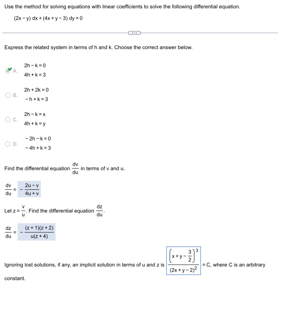 Solved Use the method for solving equations with linear | Chegg.com