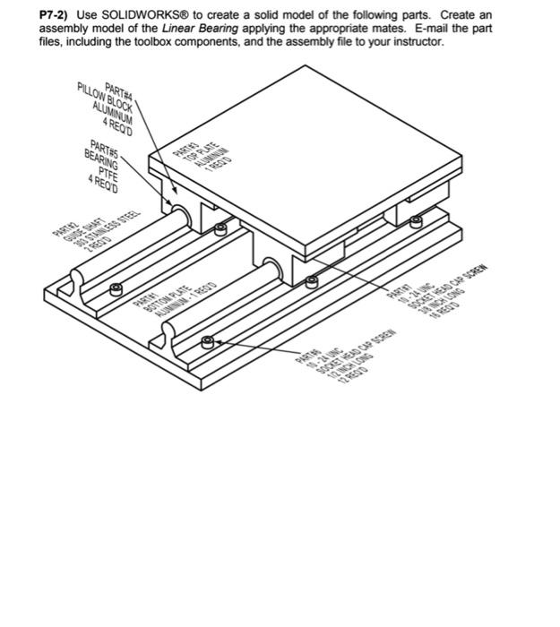 P7-2) Use SOLIDWORKS® to create a solid model of the | Chegg.com