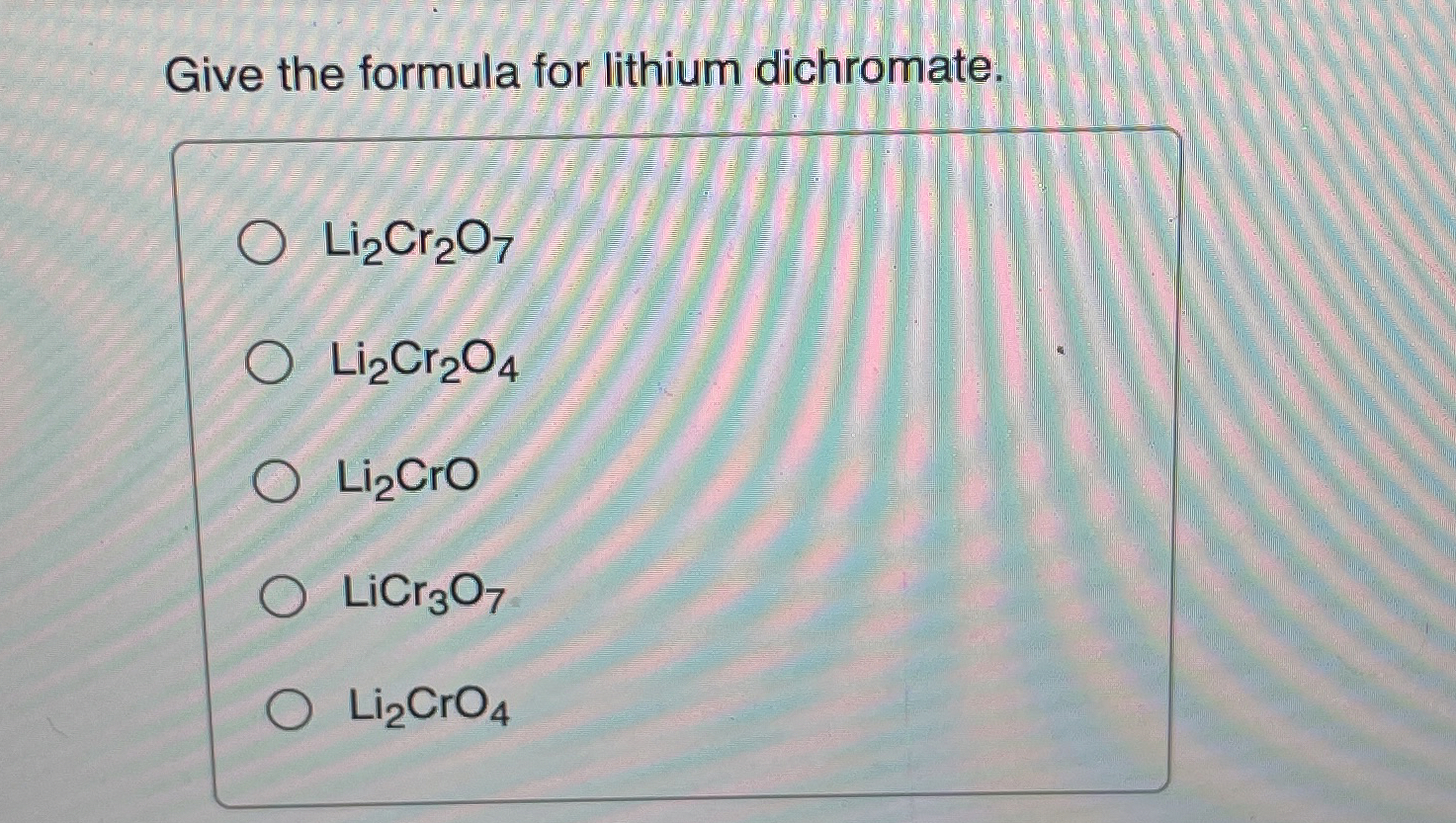 Solved Give the formula for lithium | Chegg.com