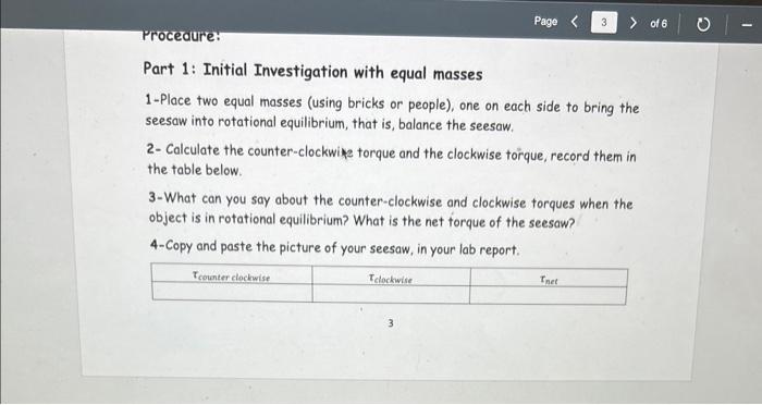 Solved Part 2: Initial Investigation with non-equal masses | Chegg.com