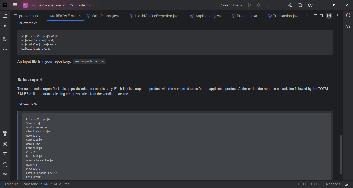 Module 1 ﻿Capstone - ﻿Vending Machine SoftwareYou're | Chegg.com