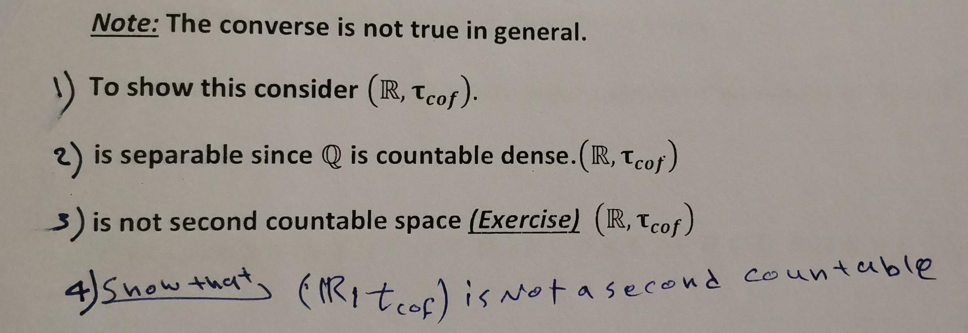 Solved Note: The converse is not true in general. To show | Chegg.com