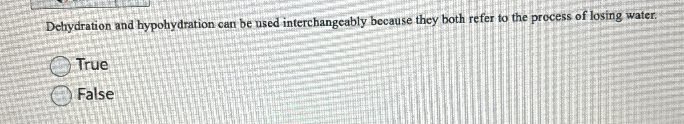 Solved Dehydration and hypohydration can be used | Chegg.com
