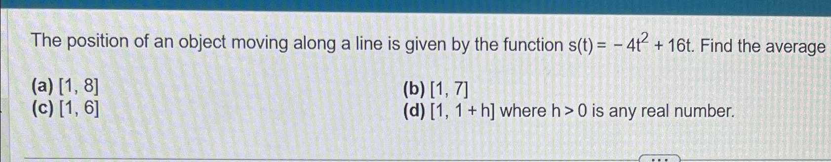 Solved The position of an object moving along a line is | Chegg.com