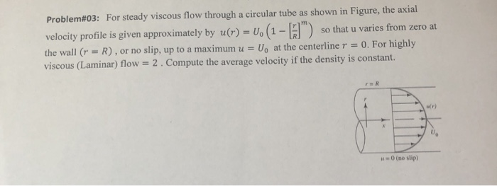 Solved Problem#03: For steady viscous flow through a | Chegg.com
