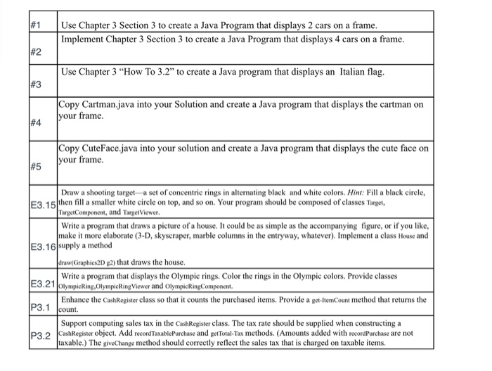 #1 Use Chapter 3 Section 3 to create a Java Program | Chegg.com