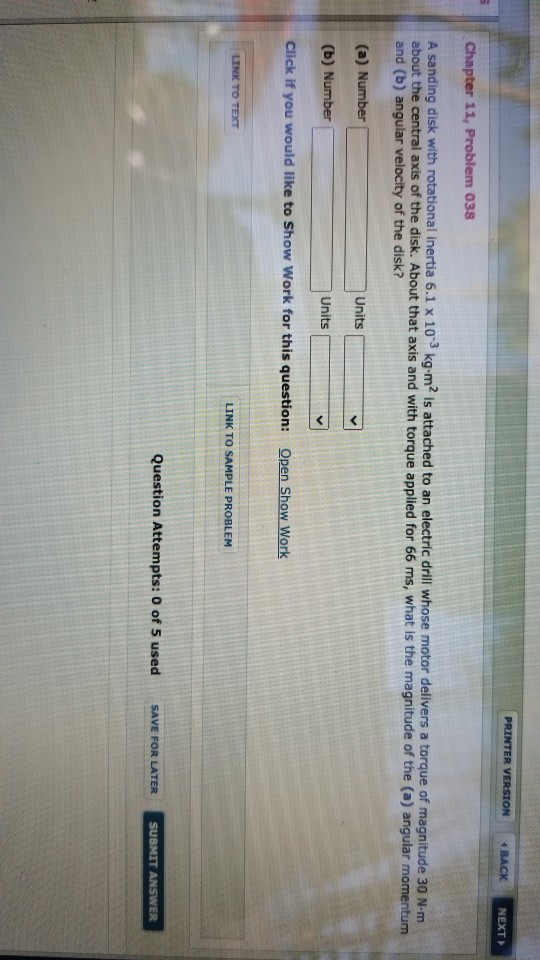 Solved PRINTER VERSION 4 BACK NEXT Chapter 11, Problem 038 A | Chegg.com