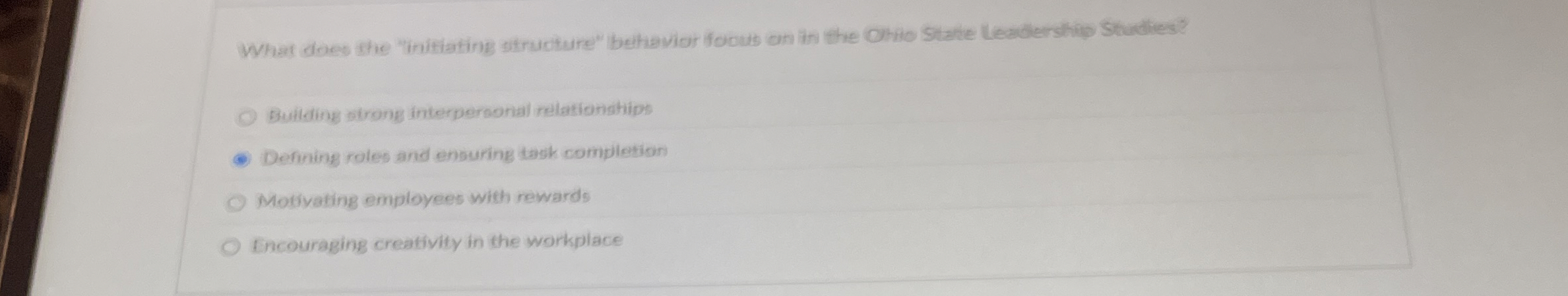Solved What does the "initiating structure" beitavior foous | Chegg.com