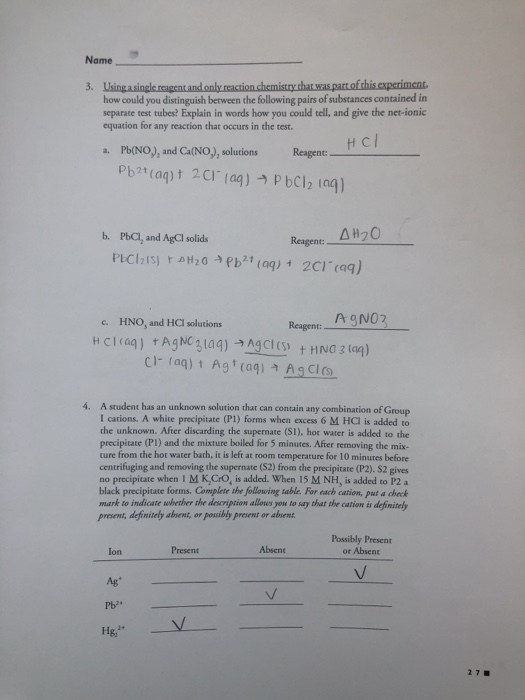 Solved Name 3. Using a single reagent and only reaction | Chegg.com