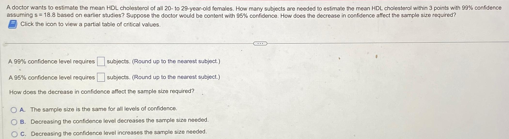 Solved Click the icon to view a partial table of critical | Chegg.com