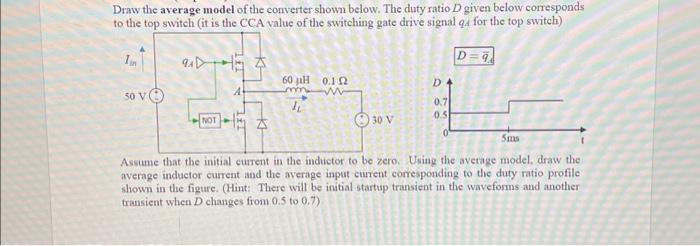 Solved Draw the average model of the converter shown below. | Chegg.com