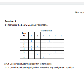 Solved FPM2601 Question 3 3.1 Consider the below | Chegg.com