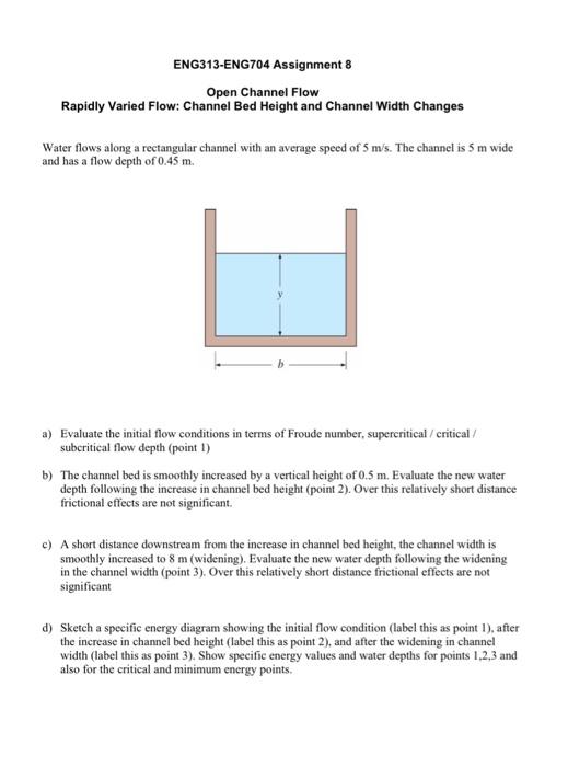 Open Channel Flow Rapidly Varied Flow: Channel Bed | Chegg.com