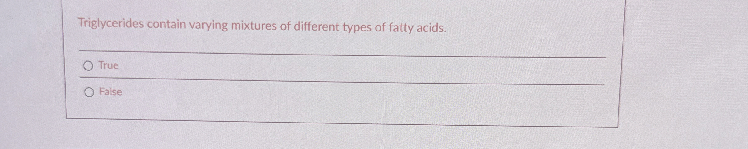 Solved Triglycerides contain varying mixtures of different | Chegg.com