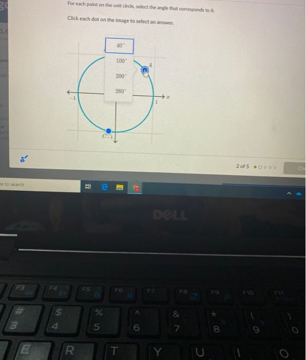 Solved For each point on the unit circle, select the angle | Chegg.com