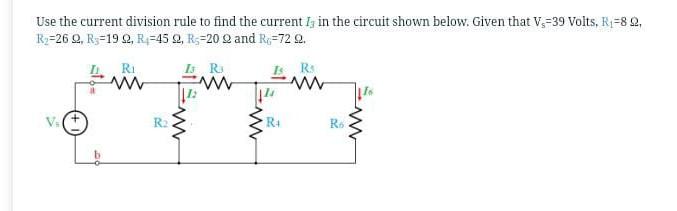 Solved Use the current division rule to find the current I3 | Chegg.com