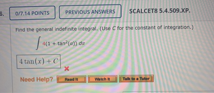 Solved 6. 0/7.14 POINTS || PREVIOUS ANSWERS SCALCET8 | Chegg.com